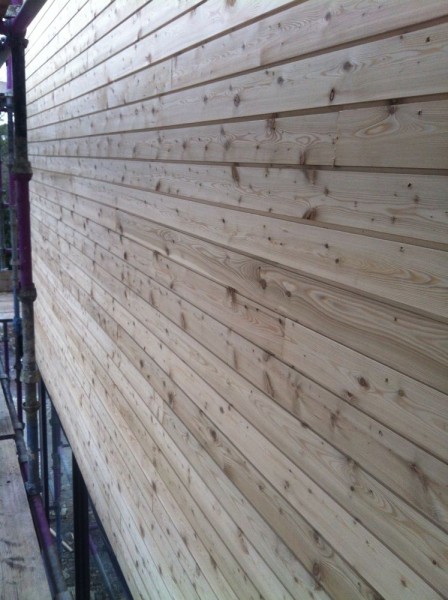 Section of 100mm t&g shadow gap cladding – Jackdaw Ridge, Quin, Co. Clare